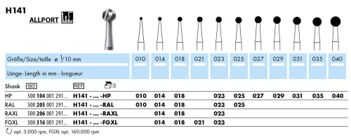 Wiertło Allport H141 różyczka chirurgiczna - sklep Dental Drill